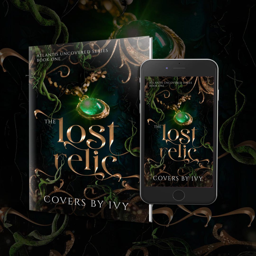 Premade Book Cover, Lost Relic Adventure, Emerald Green (JPG & PNG) - Etsy