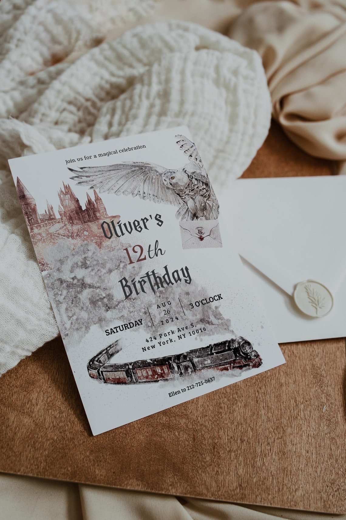 Magical Wizard Birthday Invitation, Magical Wizard Party Invite, Magic ...