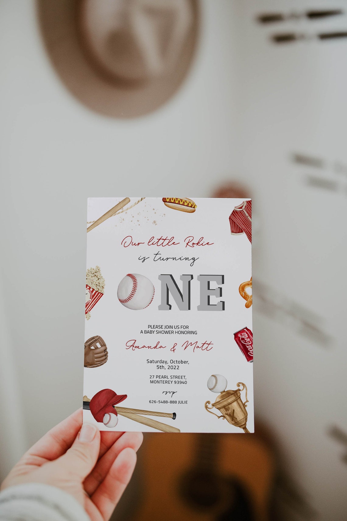 Baseball First Birthday Invitation, Baseball One Birthday Invite ...