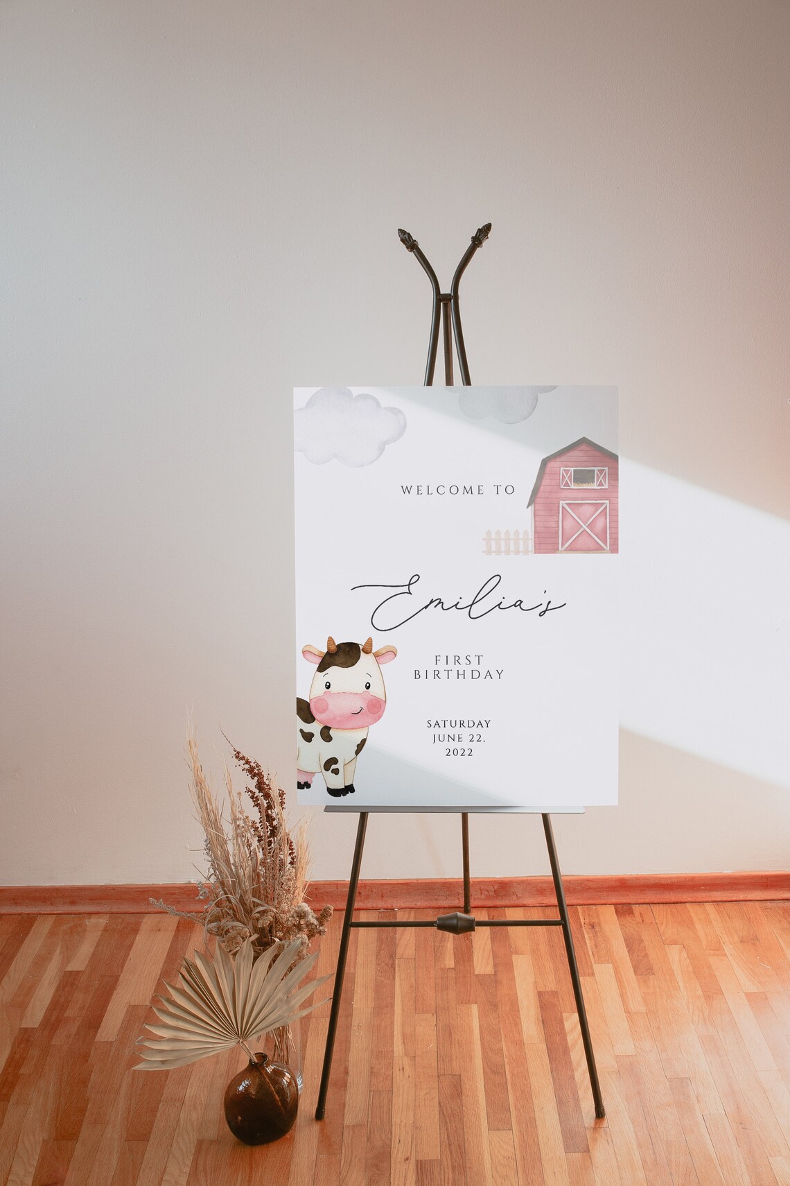 Holy Cow Birhhday Welcome Sign, Farm Birthday Welcome Sign, Editable ...