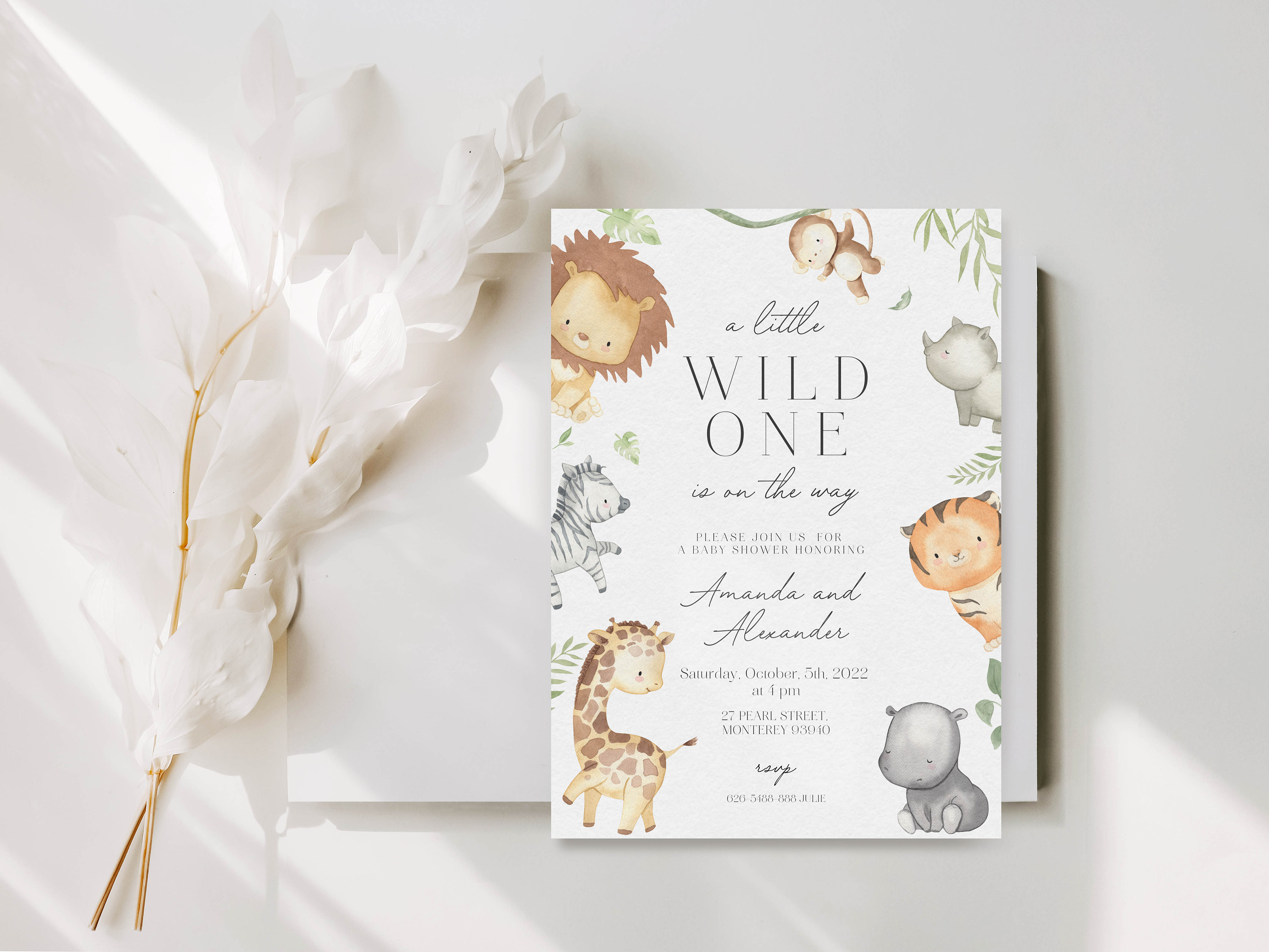 A Little Wild One Baby Shower Invitation, Wild One on the Way Baby ...