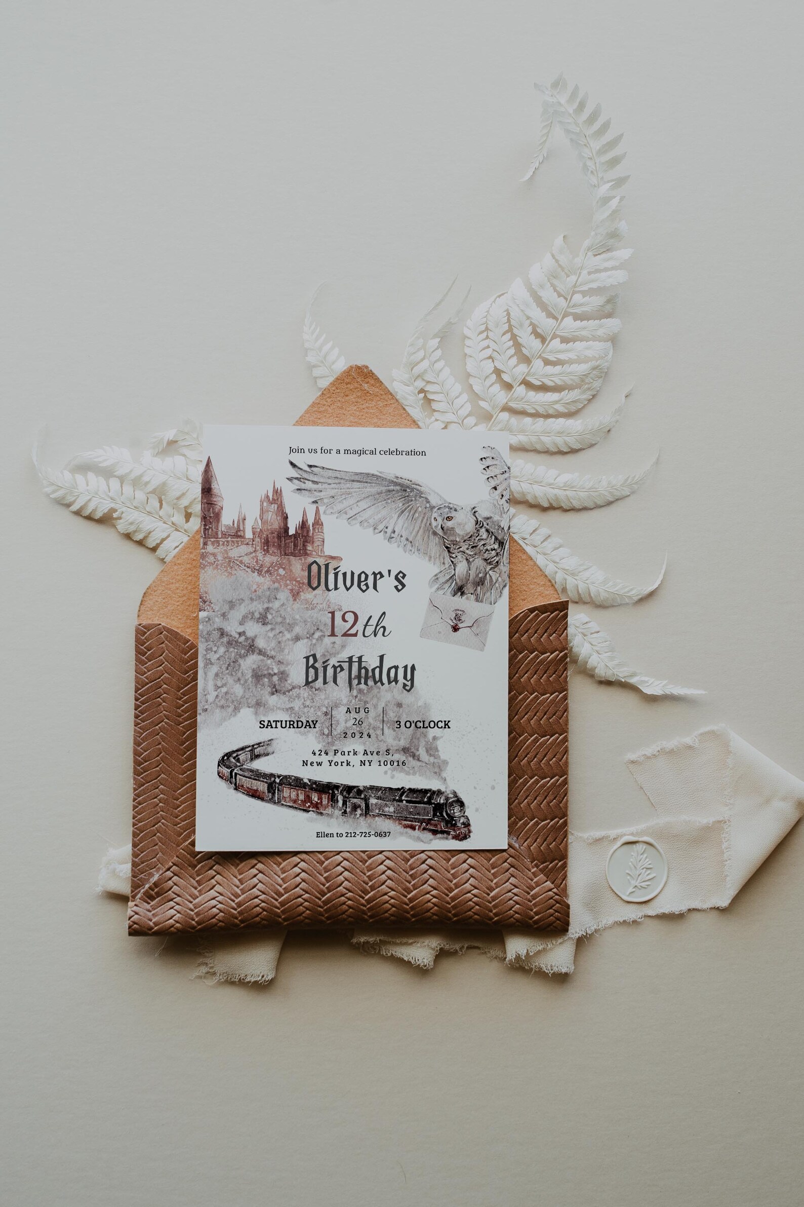 Magical Wizard Birthday Invitation, Magical Wizard Party Invite, Magic ...