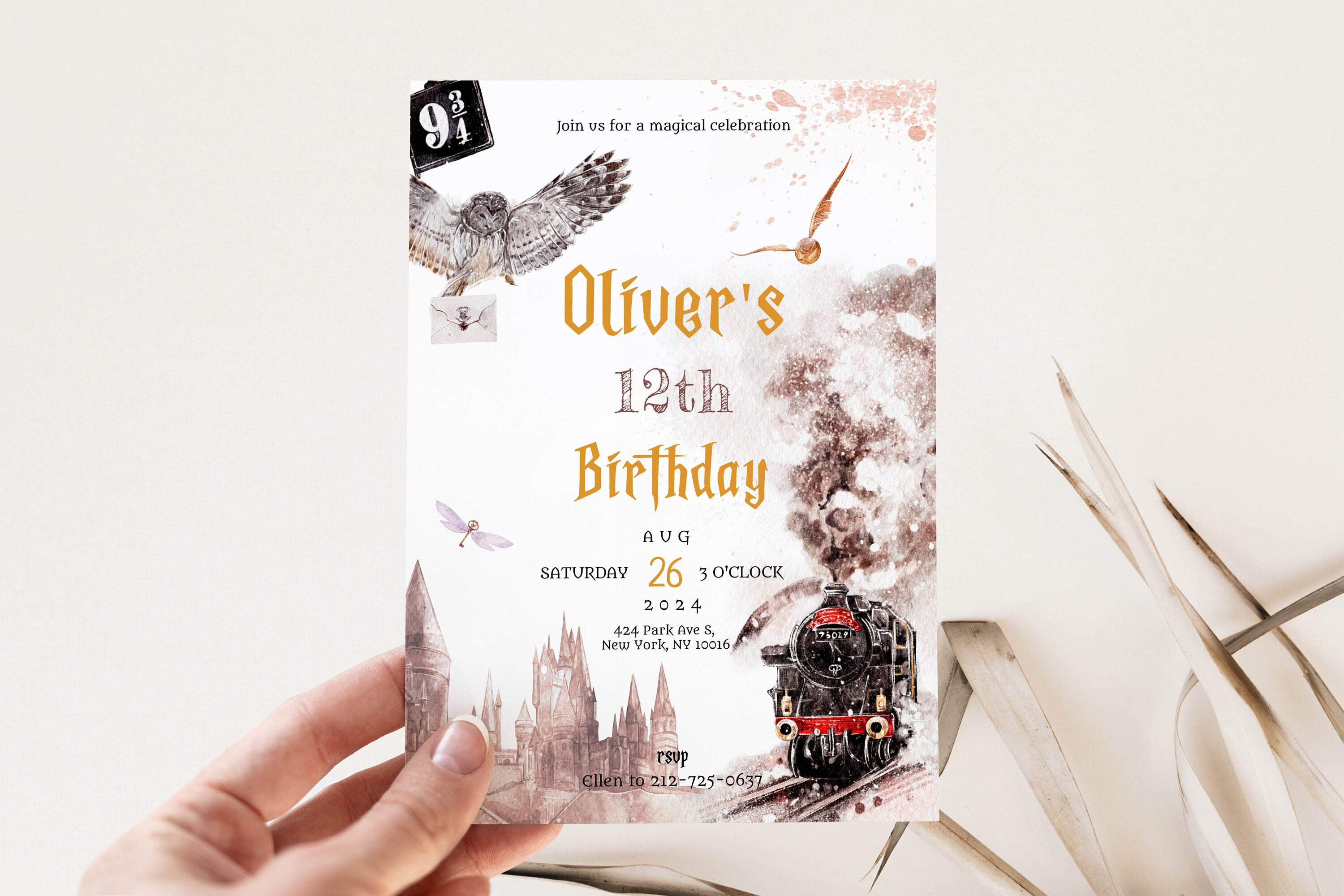 Wizard Birthday Invitation, Magical School Birthday Party Invite, Magic ...