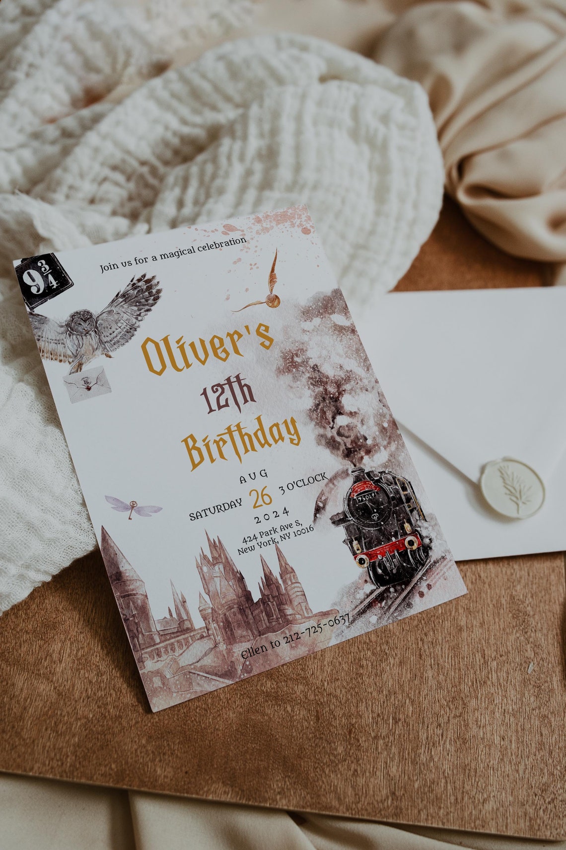 Magical School Wizard Birthday Invitation, Magical Birthday Party ...