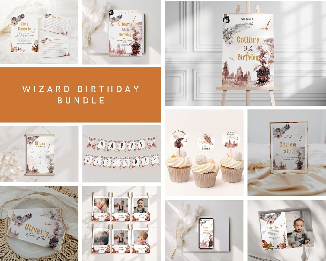 Wizard Birthday Bundle Set, Magical School Birthday Bundle, Wizard ...