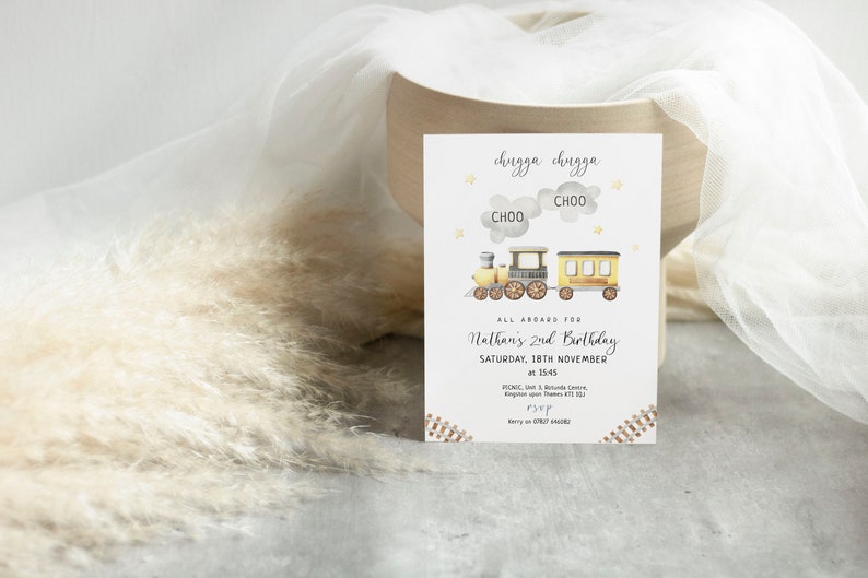 Chugga Chugga Choo Choo Train Birthday Invitation, Train Birthday ...