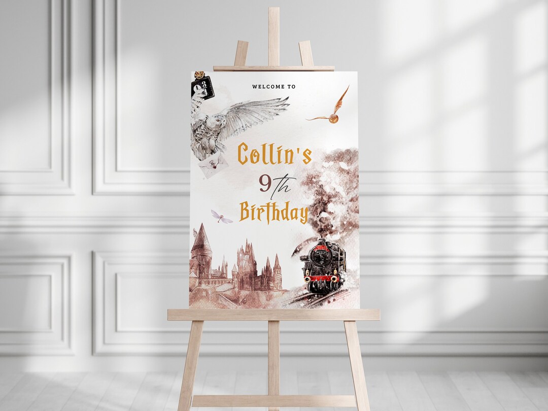 Wizard Welcome Sign, Magical School Birthday Welcome Sign, Editable ...