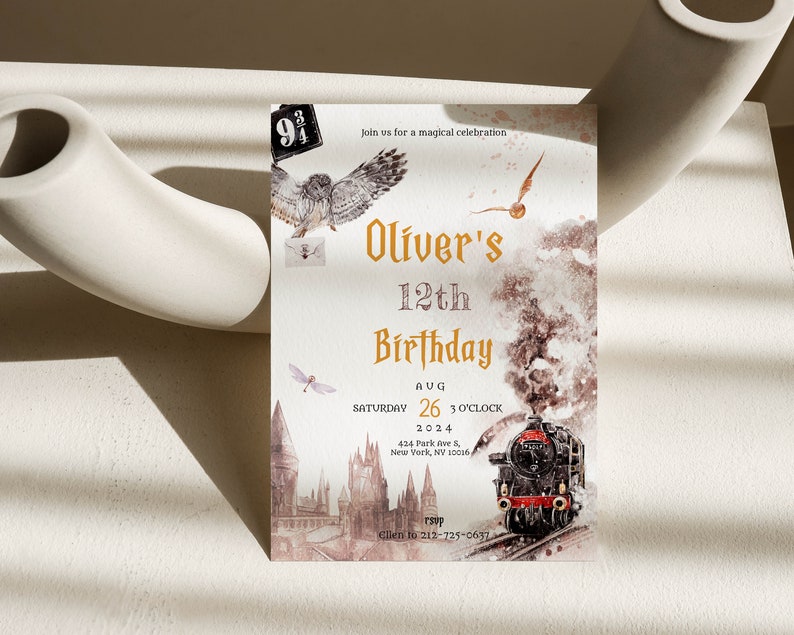 Wizard Birthday Invitation, Magical School Birthday Party Invite, Magic ...