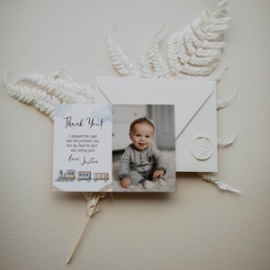 Train Birthday Thank You Card, Second Train Thank You Card, Two Two ...