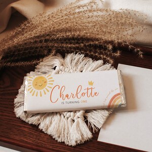 First Trip Around the Sun Chocolate Wrappers, Editable Sunshine ...