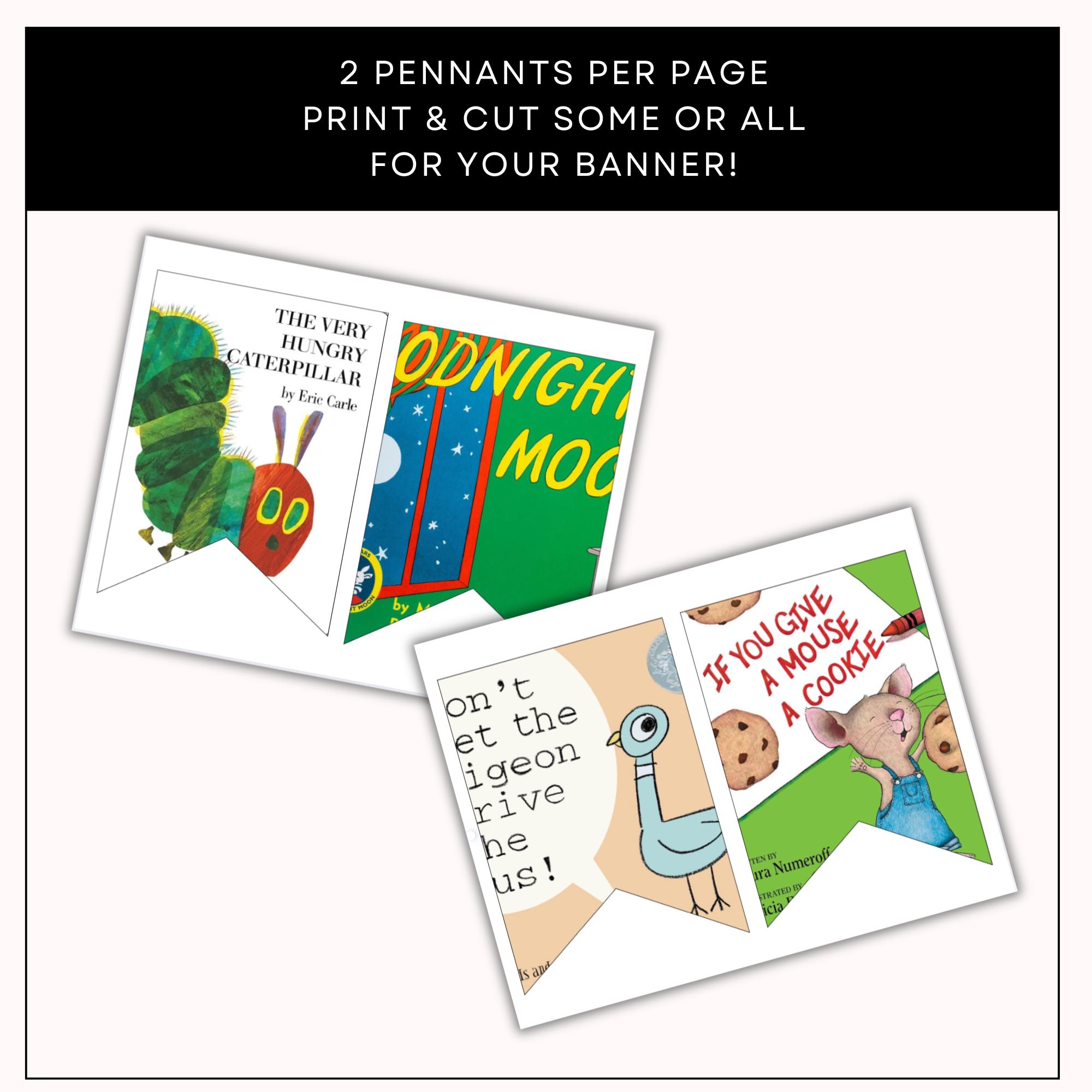 Children’s Book Cover Pennant Banner – Printable Party Décor (20 ...