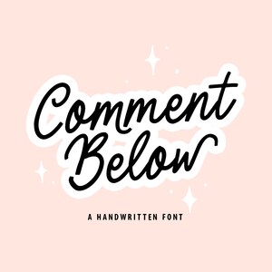 Comment Below Font / Handwritten Script Font, Wedding Font, Logo Font ...