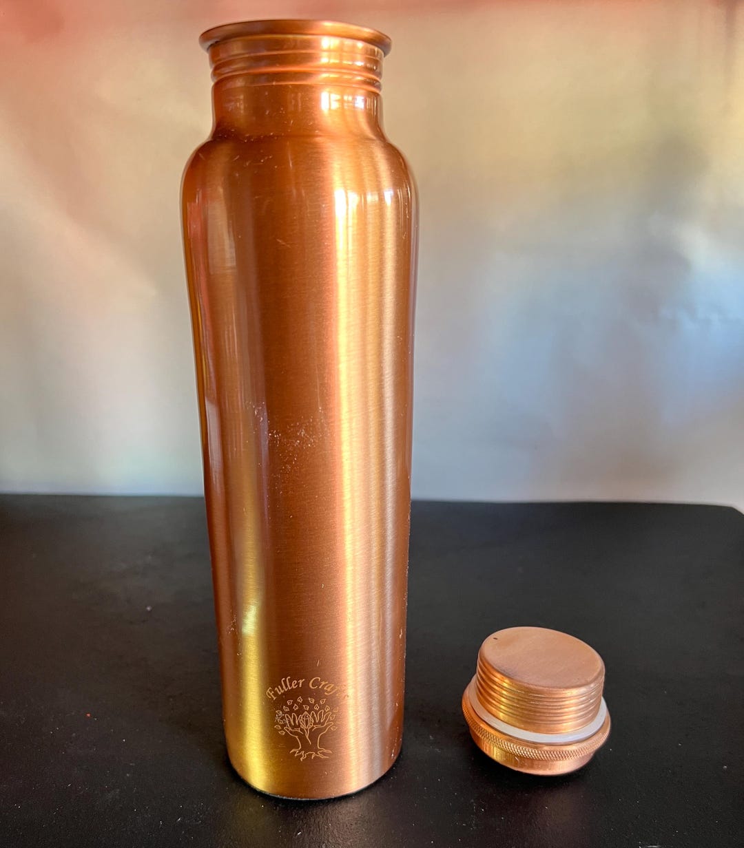 Copper Water Bottle Fuller Crafts Logo Engraved - Etsy