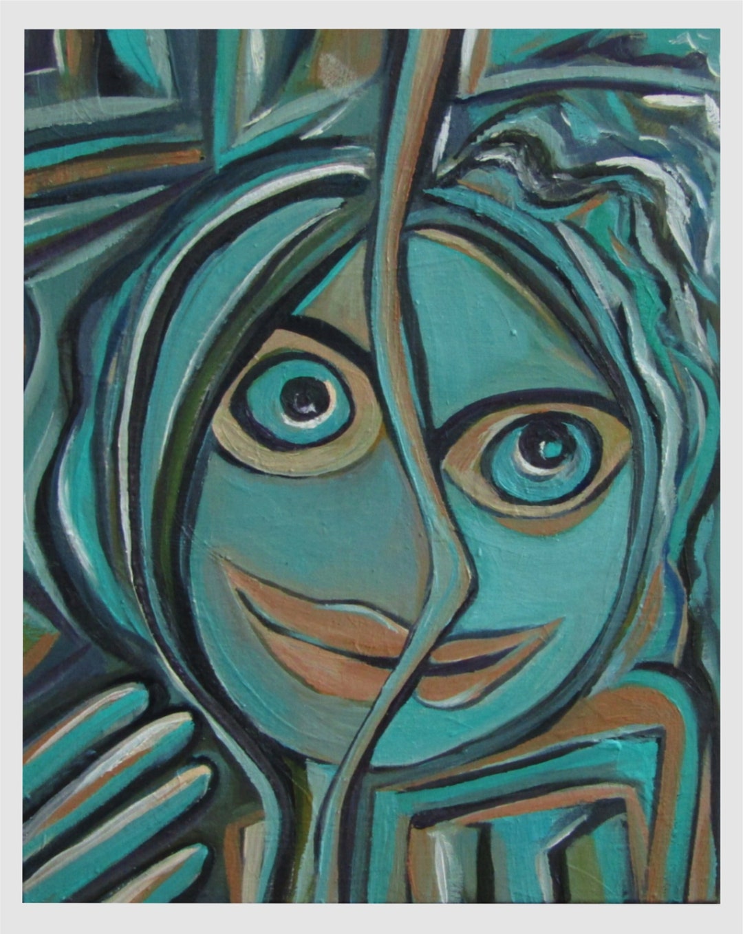 Expressionist Original Oil Painting, Abstract Face Wall Art, Abstract ...