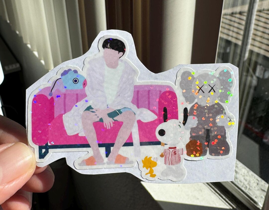BTS JHOPE Couch Sticker Kaws Snoopy Hype W/ Holographic Sheen | BTS ...