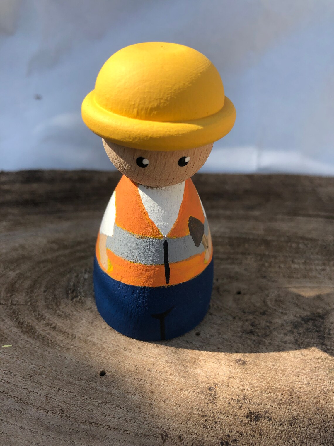 Builder Peg Doll Wooden Toy/ Construction Toy/ Small World Toy/ Wooden ...