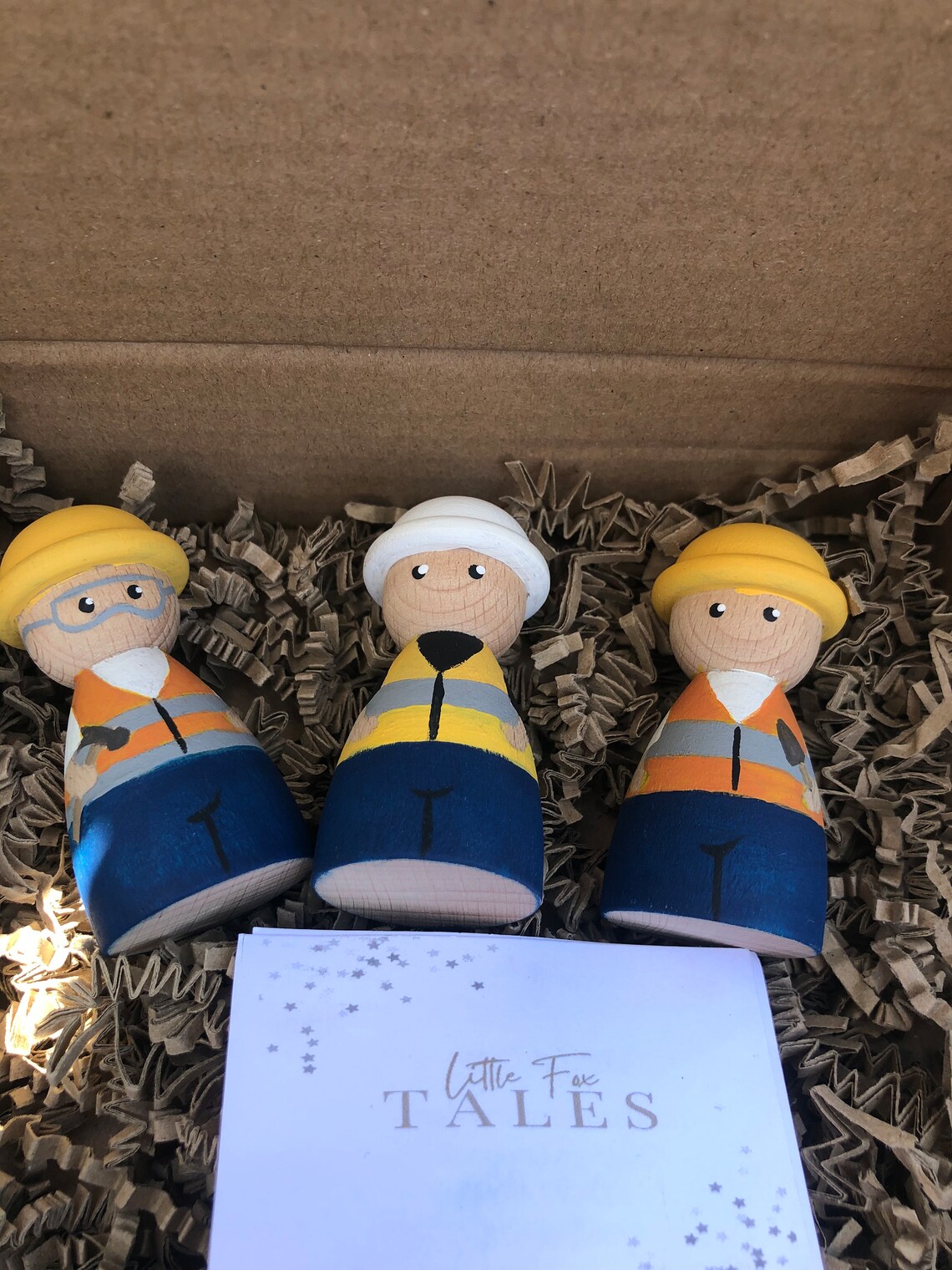 Builder Peg Doll Wooden Toy/ Construction Toy/ Small World Toy/ Wooden ...