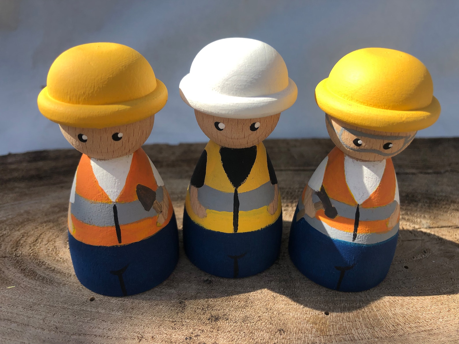 Builder Peg Doll Wooden Toy/ Construction Toy/ Small World Toy/ Wooden ...
