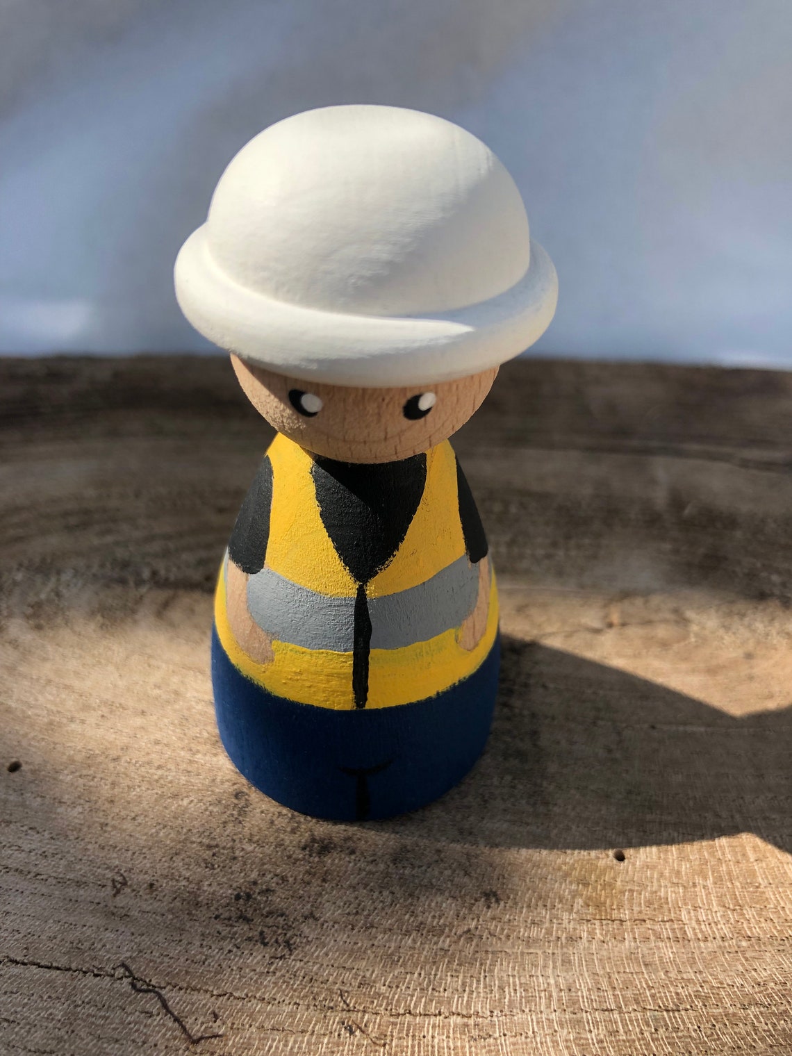 Builder Peg Doll Wooden Toy/ Construction Toy/ Small World Toy/ Wooden ...