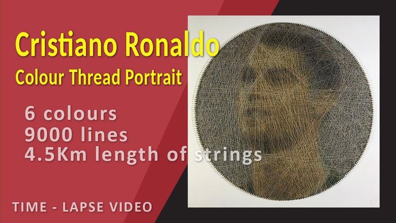 Cristiano Ronaldo CR7 String Art Portrait Colour Threads DIY - Etsy