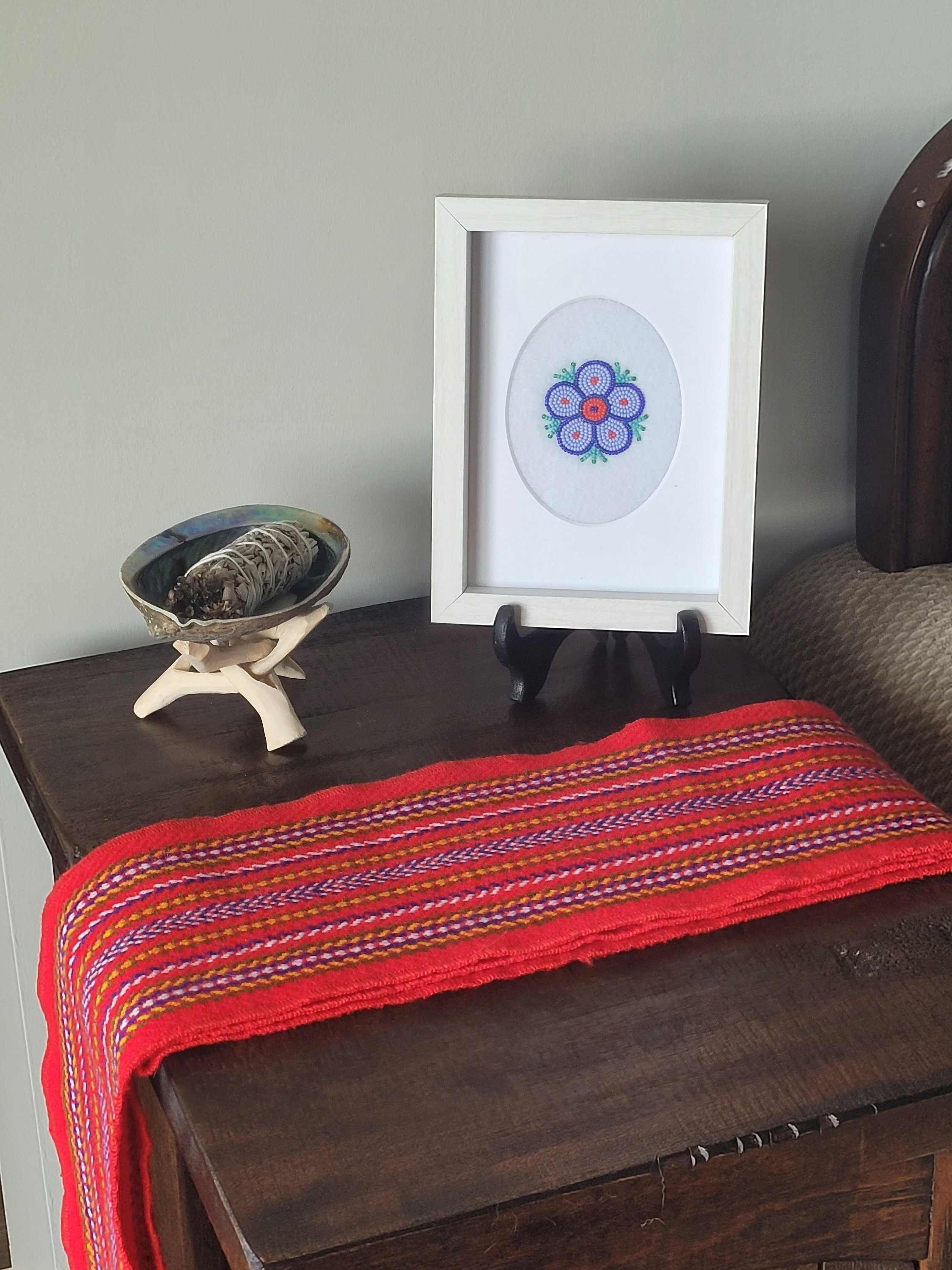Cree Beadwork, Metis Flower Beadwork, Native Beadwork, Framed Bead Work ...