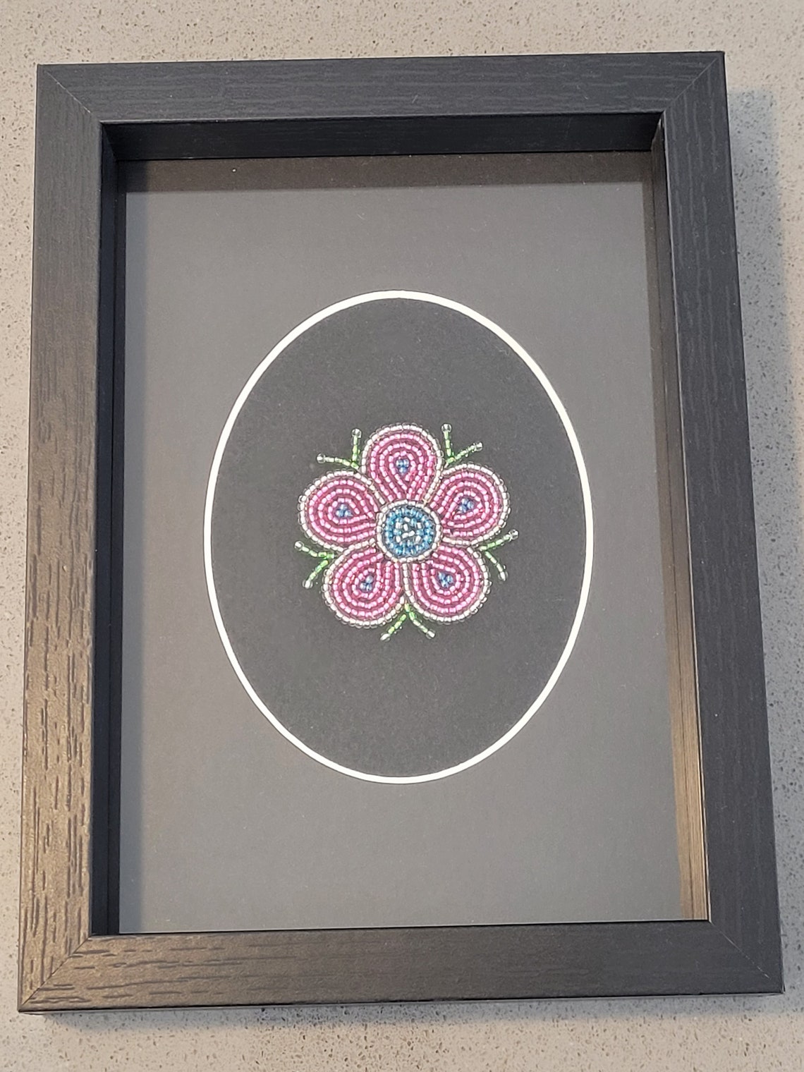 Metis Flower Beadwork, Cree Beadwork, Native Beadwork, Framed Bead Work ...