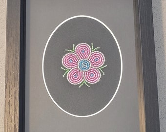 Cree Beadwork, Metis Flower Beadwork, Native Beadwork, Framed Bead Work ...