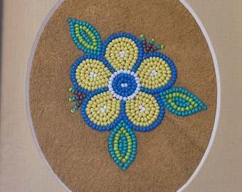 Cree Beadwork, Metis Flower Beadwork, Native Beadwork, Framed Bead Work ...
