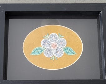 Cree Beadwork, Metis Flower Beadwork, Native Beadwork, Framed Bead Work ...