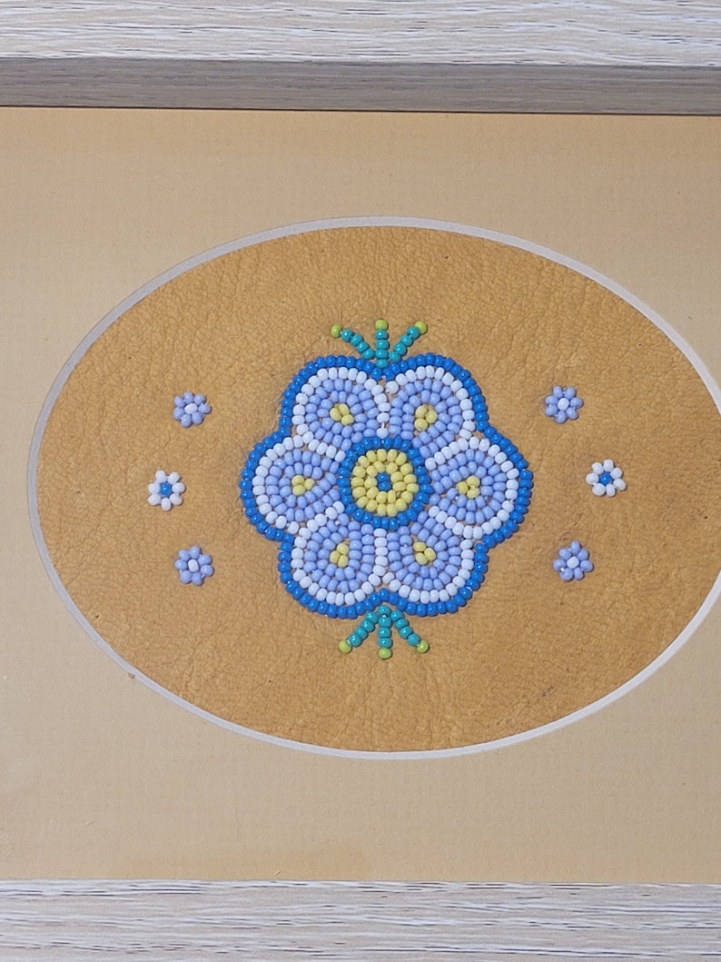 Cree Beadwork, Metis Flower Beadwork, Native Beadwork, Framed Bead Work ...