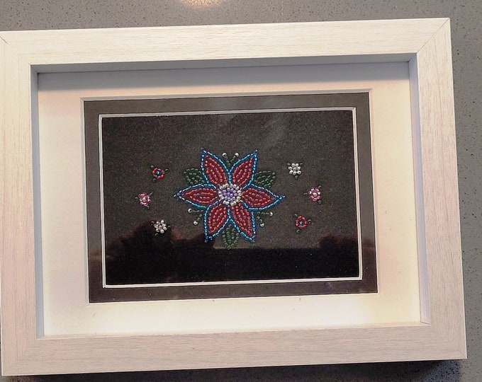 Cree Beadwork, Metis Flower Beadwork, Native Beadwork, Framed Bead Work ...