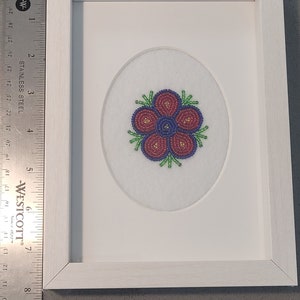 Metis Flower Beadwork, Cree Beadwork, Native Beadwork, Framed Bead Work ...