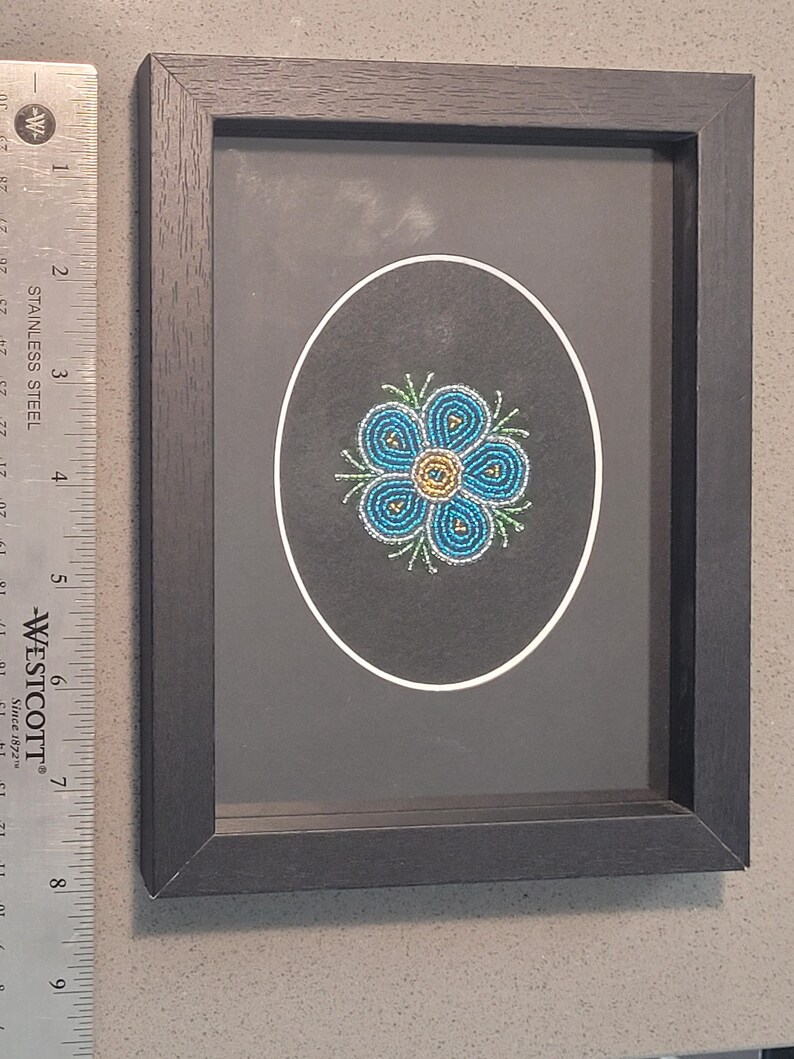 Cree Beadwork, Metis Flower Beadwork, Native Beadwork, Framed Bead Work ...