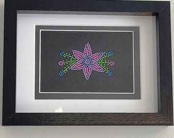 Cree Beadwork, Metis Flower Beadwork, Native Beadwork, Framed Bead Work ...
