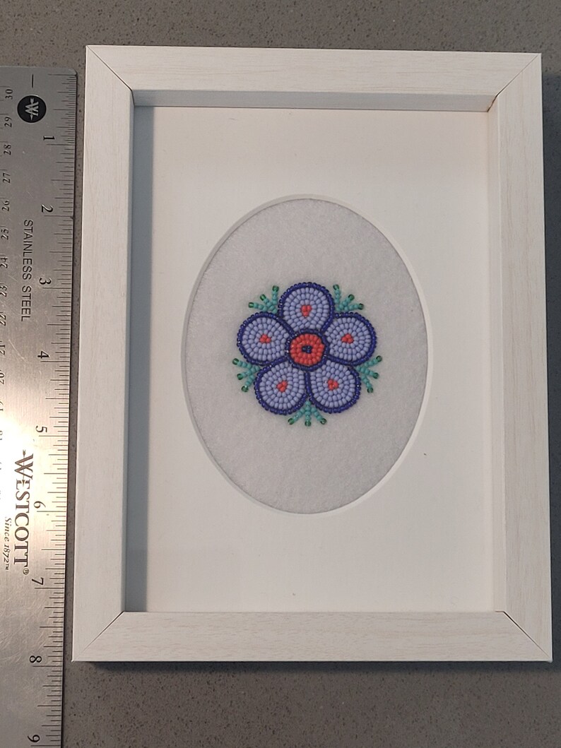 Cree Beadwork, Metis Flower Beadwork, Native Beadwork, Framed Bead Work ...