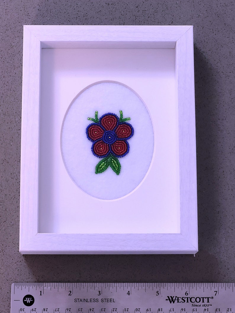 Metis Flower Beadwork, Cree Beadwork, Native Beadwork, Framed Bead Work ...