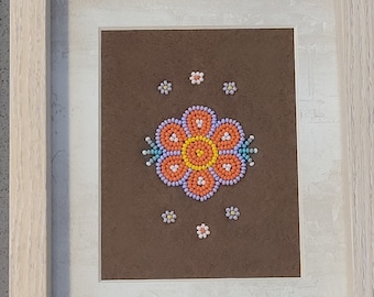 Cree Beadwork, Metis Flower Beadwork, Native Beadwork, Framed Bead Work ...