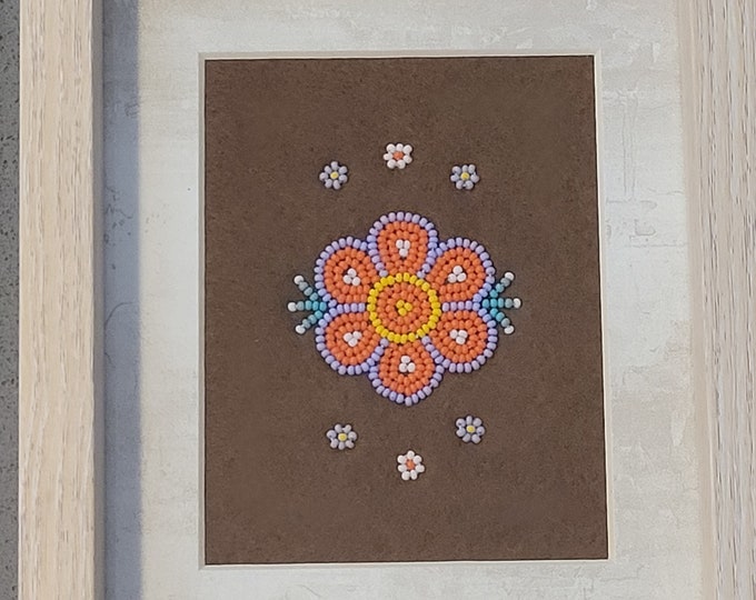 Cree Beadwork, Metis Flower Beadwork, Native Beadwork, Framed Bead Work ...