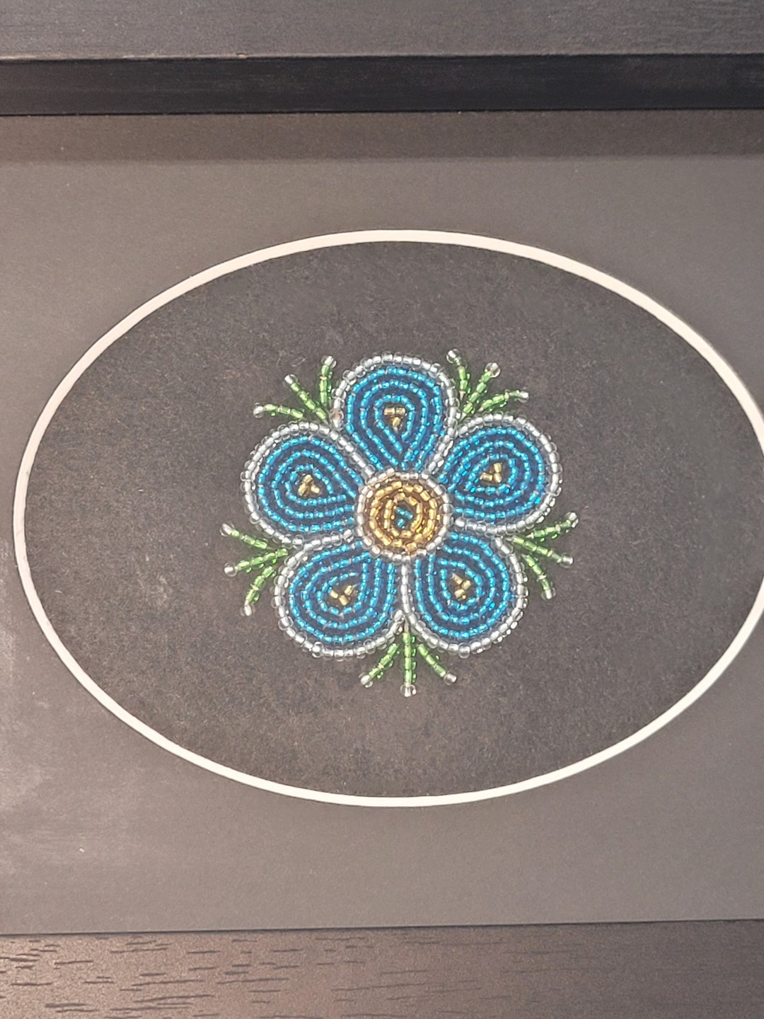 Cree Beadwork, Metis Flower Beadwork, Native Beadwork, Framed Bead Work ...