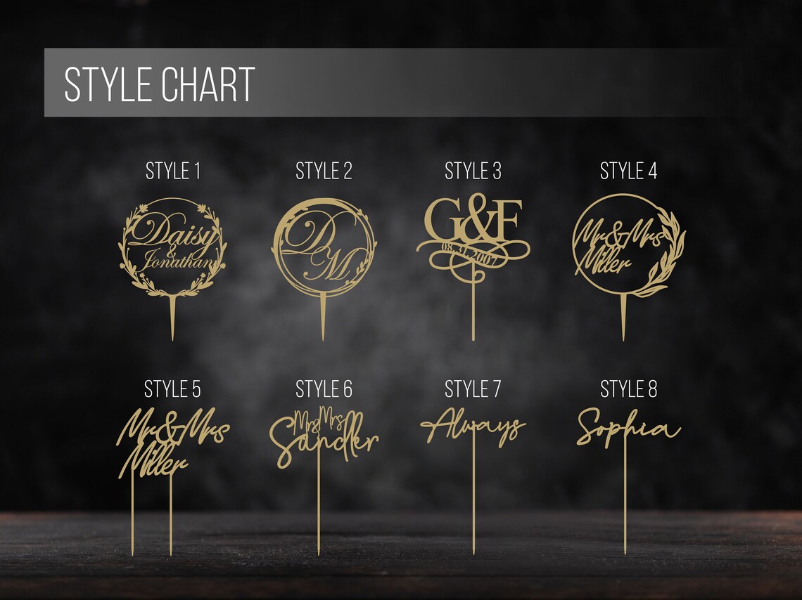 Custom Initial Cake Topper for Wedding Personalized Wedding | Etsy