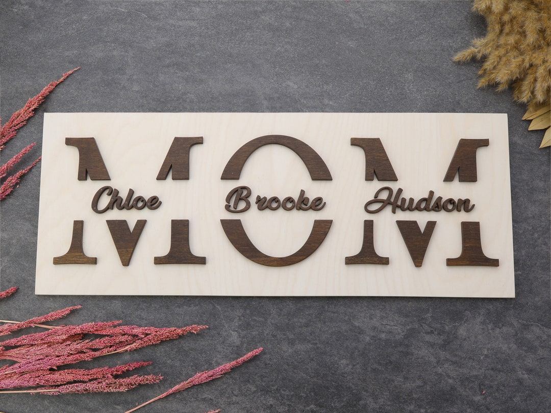 Customized Mom Sign | Mom Name Sign | Custom Wood Mom Sign | Mothers ...