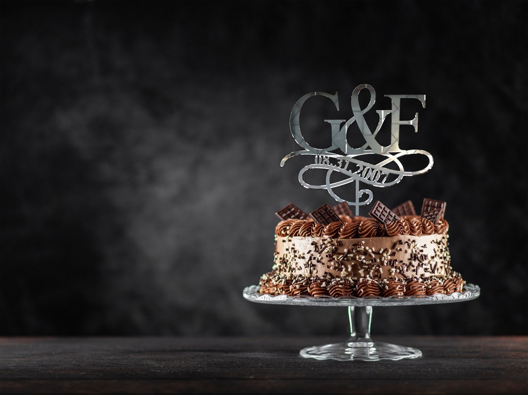 Gold Cake Topper for Wedding Personalized Cake Topper Rustic Wedding ...