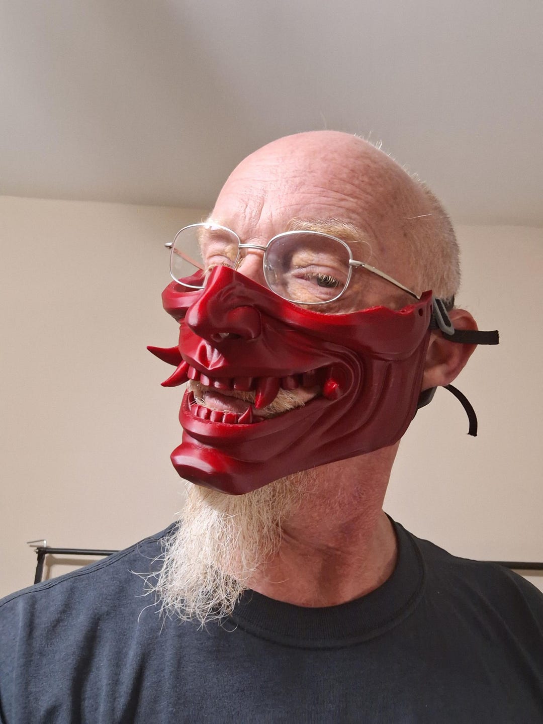 Japanese Oni Half Mask for Cosplay - Etsy