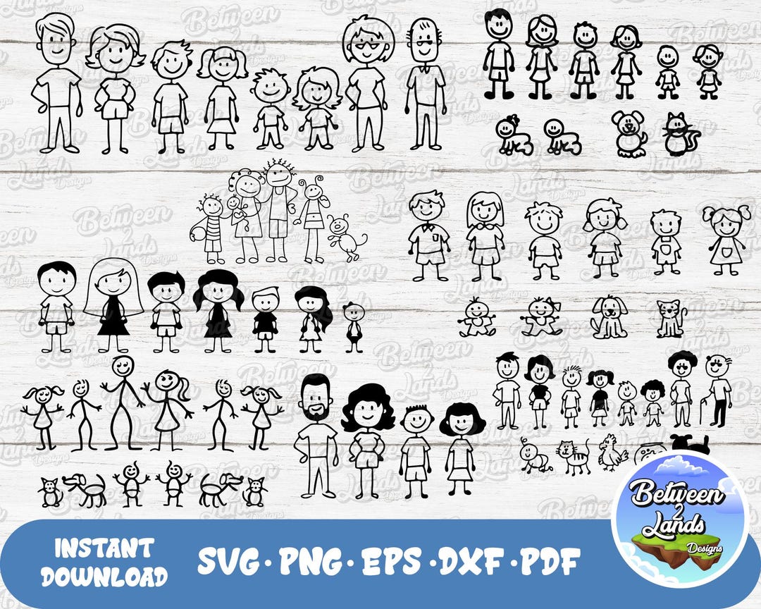 Stick Family SVG Bundle Stick Family Cut Files Huge Pack of Stick ...