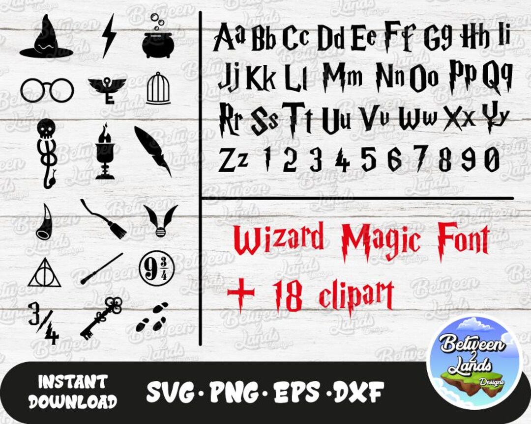 Potter Font SVG, Wizard Font Svg, Magic Wizard Svg, Halloween Font Svg ...
