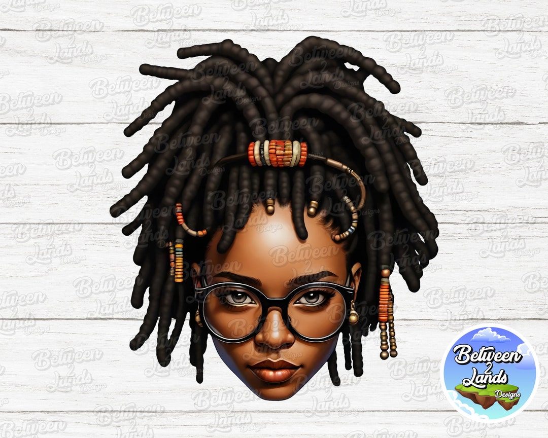 Afro Locs Dreadlocks Messy Bun Png Sublimation Design Download ...