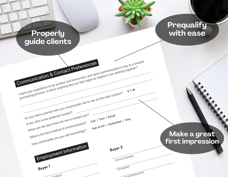 Buyer & Seller Questionnaire Templates, Fillable Buyer and Seller ...