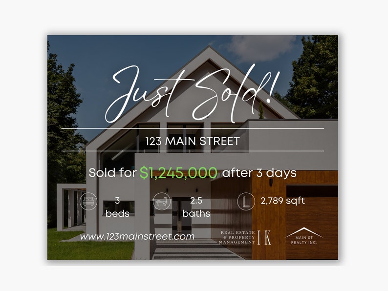 Just Sold Postcard Real Estate Agent Marketing | Realtor Neighbourhood ...