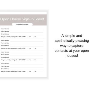 Open House Sign-in Sheet Canva Template | Customizable Neutral Minimal ...