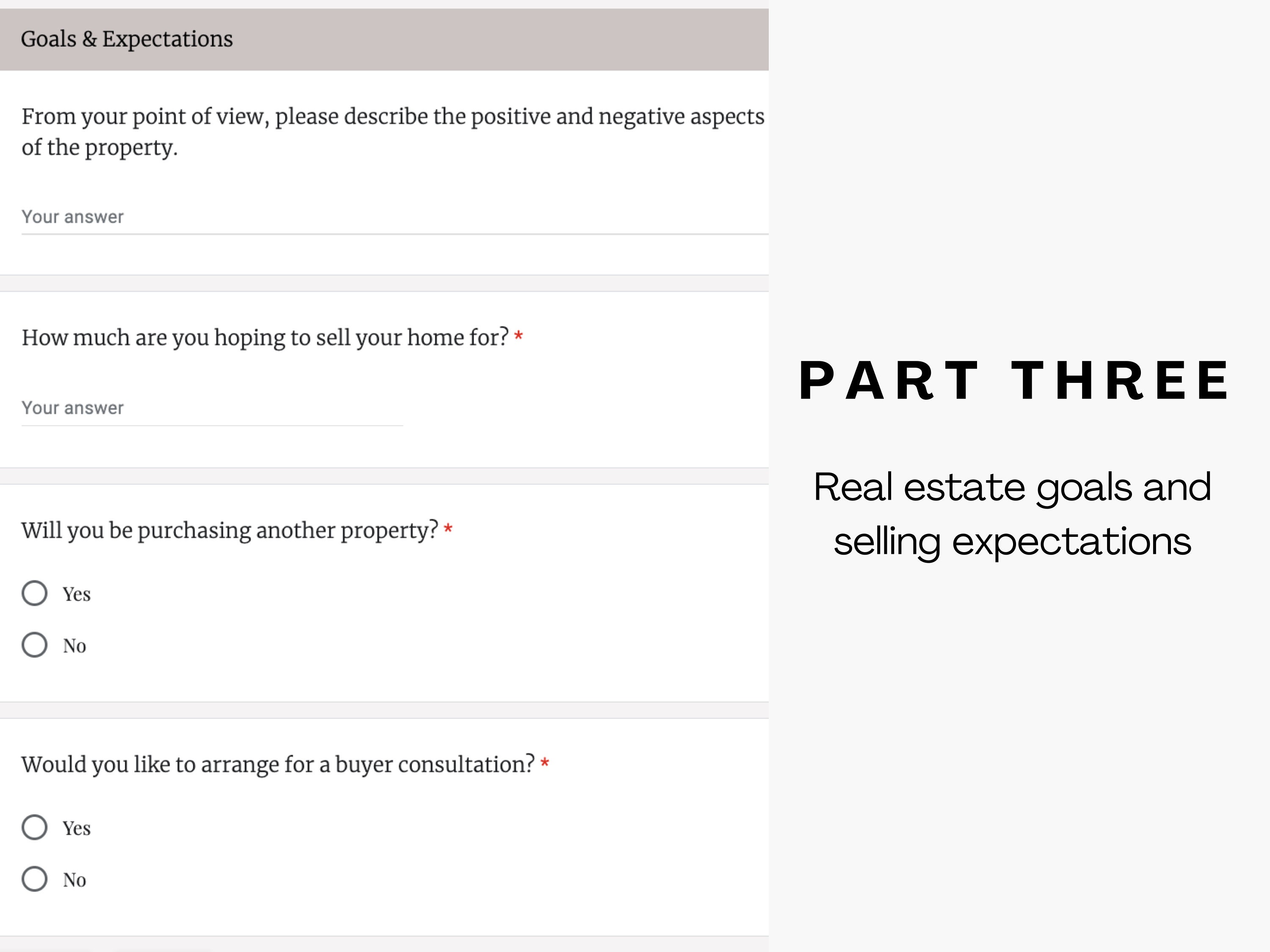 Modern Seller Questionnaire Google Forms Template, Neutral Aesthetic ...